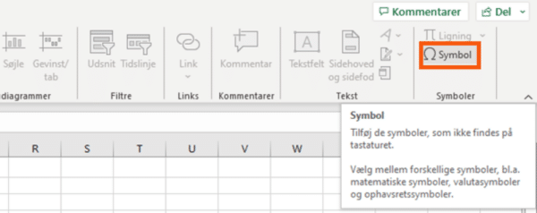 Sådan indsætter du symboler og specialtegn i Excel